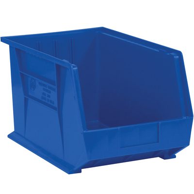MH-USA 18 x 11 x 10" Blue Plastic Stack & Hang Bin Boxes (4 Bins/Case ...