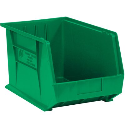 MH-USA 18 x 11 x 10" Green Plastic Stack & Hang Bin Boxes (4 Bins/Case ...