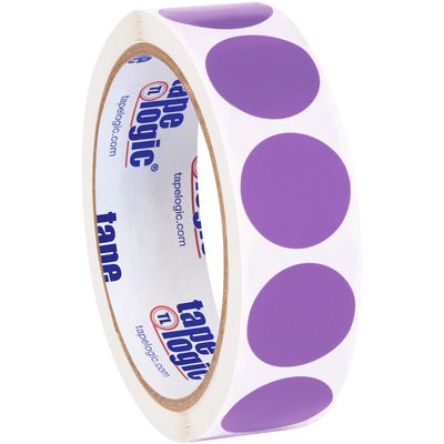 MH-USA 1" Purple Inventory Circle Labels (500/Roll) | Material Handling USA