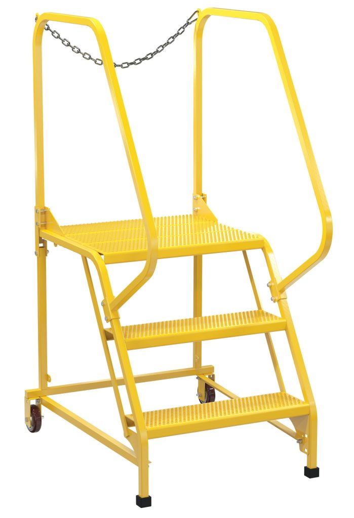 Vestil Maintenance Ladder Perforated 3-Step Yellow | Material Handling USA