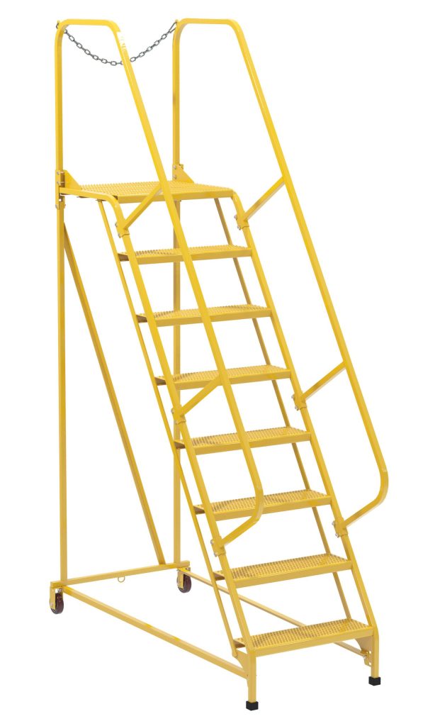 Vestil Maintenance Ladder Perforated 8-Step Yellow | Material Handling USA