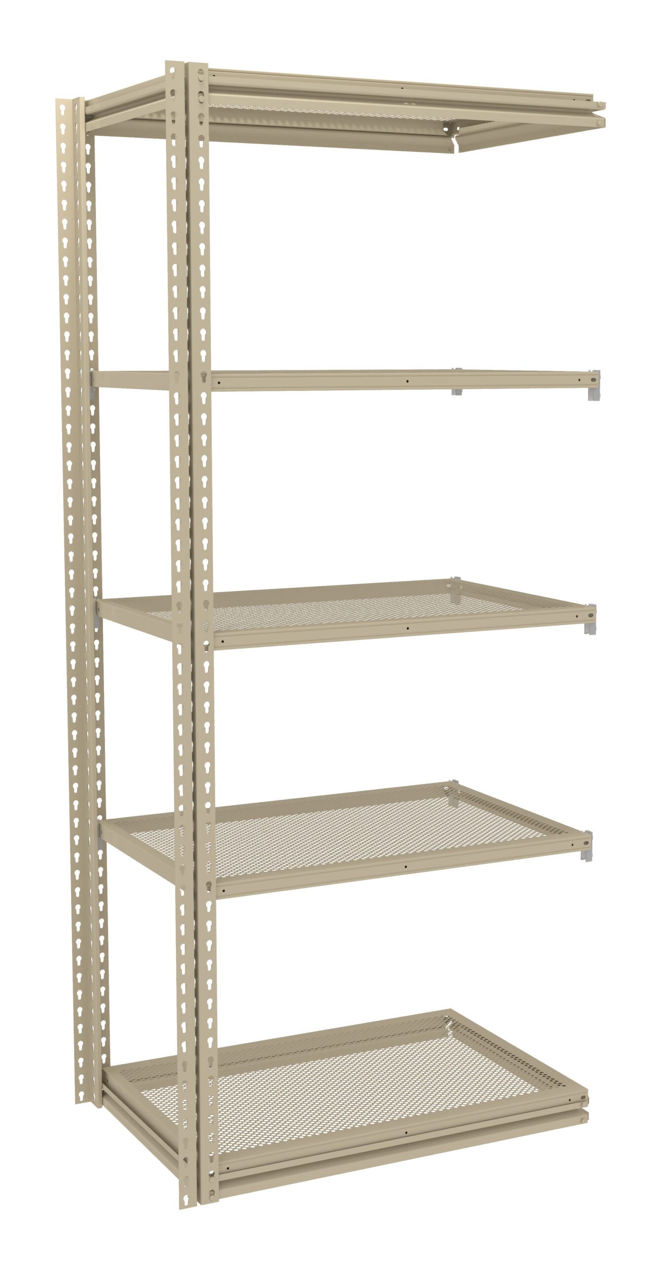 Tennsco 36"W x 24"D Perforated Steel Shelving Adder Unit, Sand ...